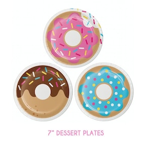Tasty Donuts Paper Plates Set Birthday Sweet 16 Graduation BBQ Party ...