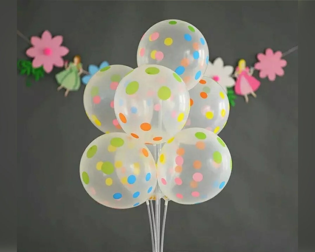 Clear Polka Dot Balloon Bundle Multicolor Rainbow Spotty Cheerful ...