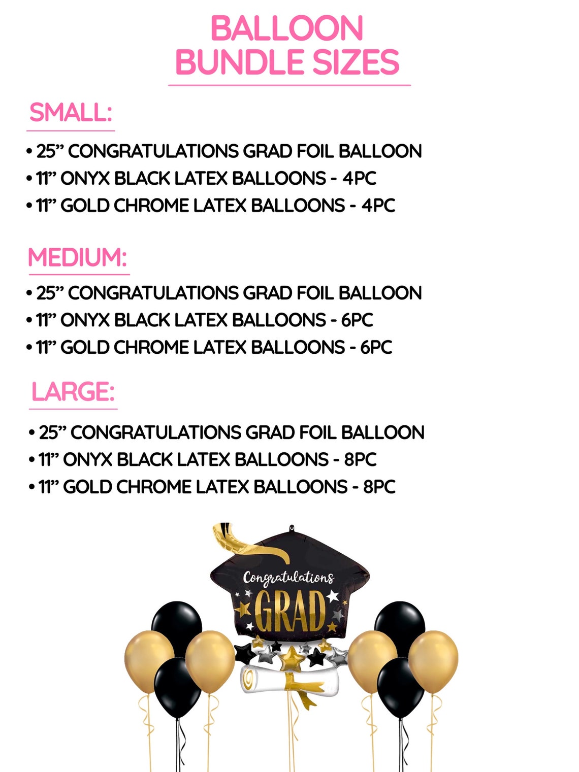 Congratulations Grad Balloon Bouquet Black Gold Stylish Unisex - Etsy