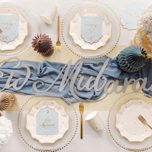 Eid Paper Plates Cream Gold With Stars Celestial Luxury Tableware ...