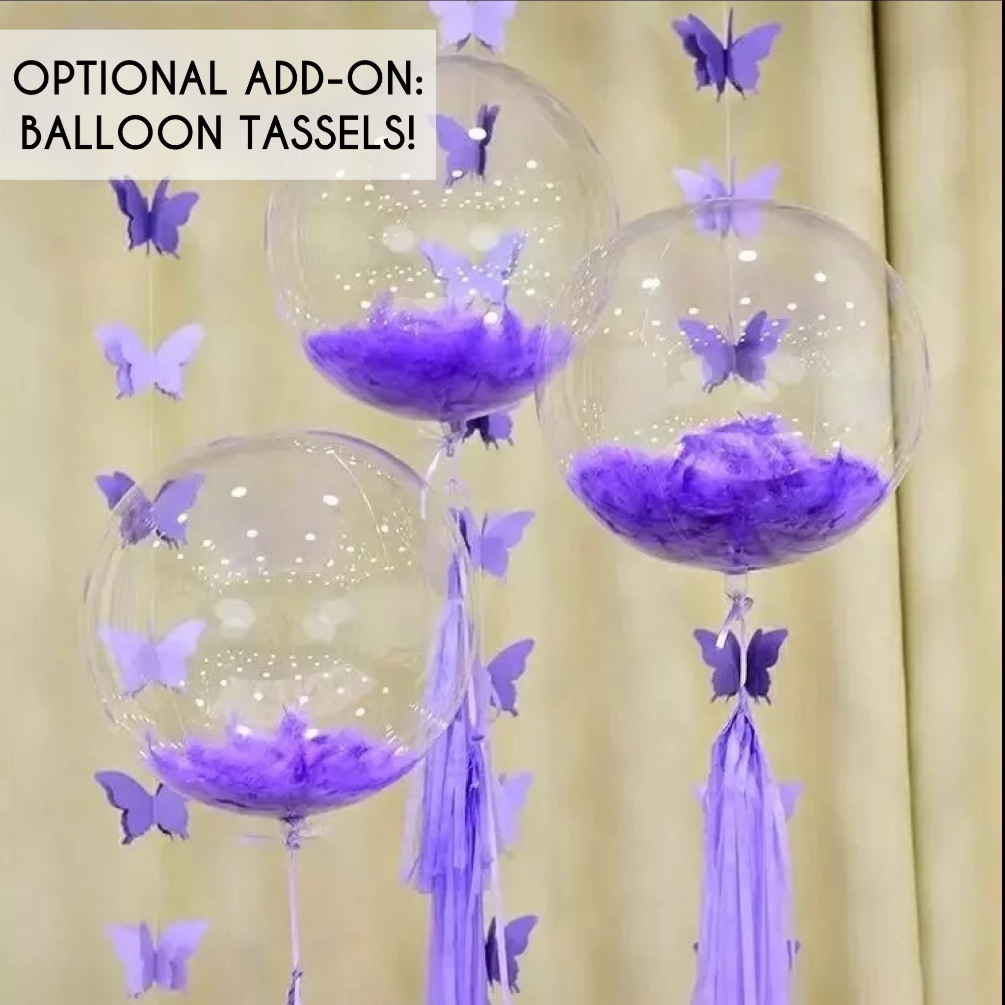 Feather Filled Balloon Giant Clear Bubble Pink Blue White Elegant Party ...