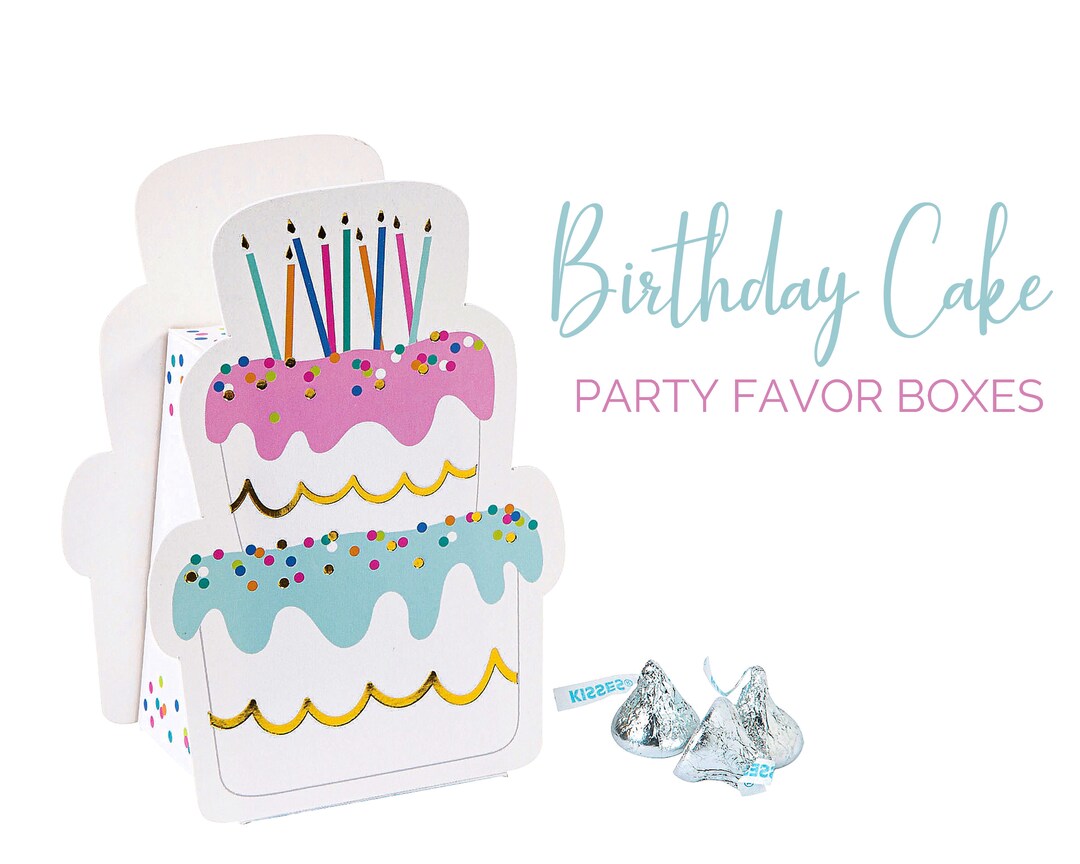 Cake Shape Favor Box for Birthday Baby Shower Retirement Sweets Treats ...
