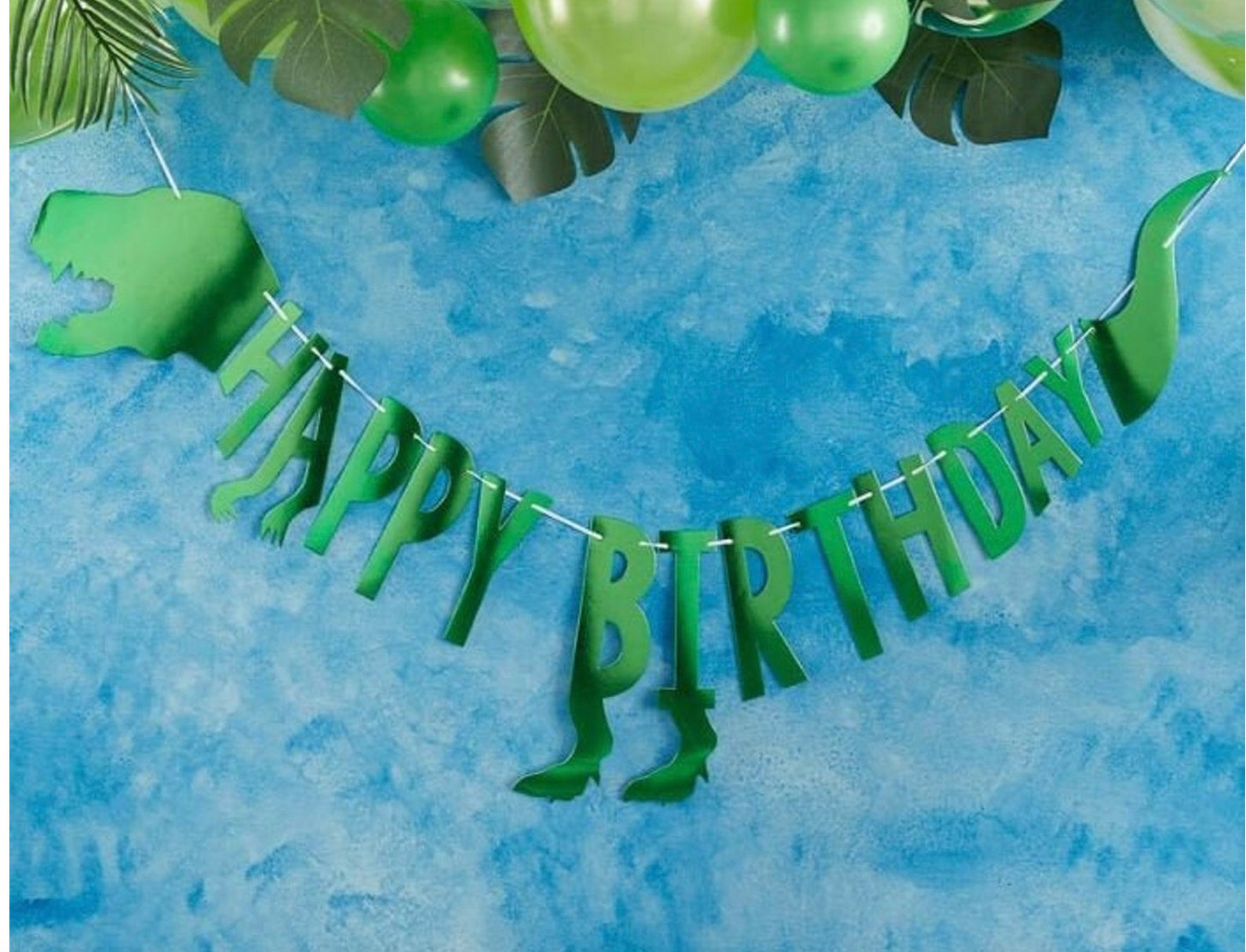 Dinosaur Birthday Decoration Happy Birthday T-rex Banner Green - Etsy