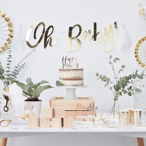 White and Gold Shower Rosette Decorations, Bridal Shower Decor, Baby ...