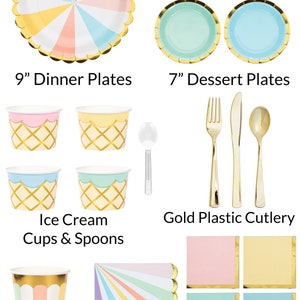 Ice Cream Themed Party Decorations Kit Table Wear Pastel Birthday Baby ...