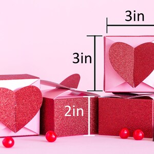 Heart Box for Valentine’s Day Packaging Glitter Red Pink Romantic Gift ...