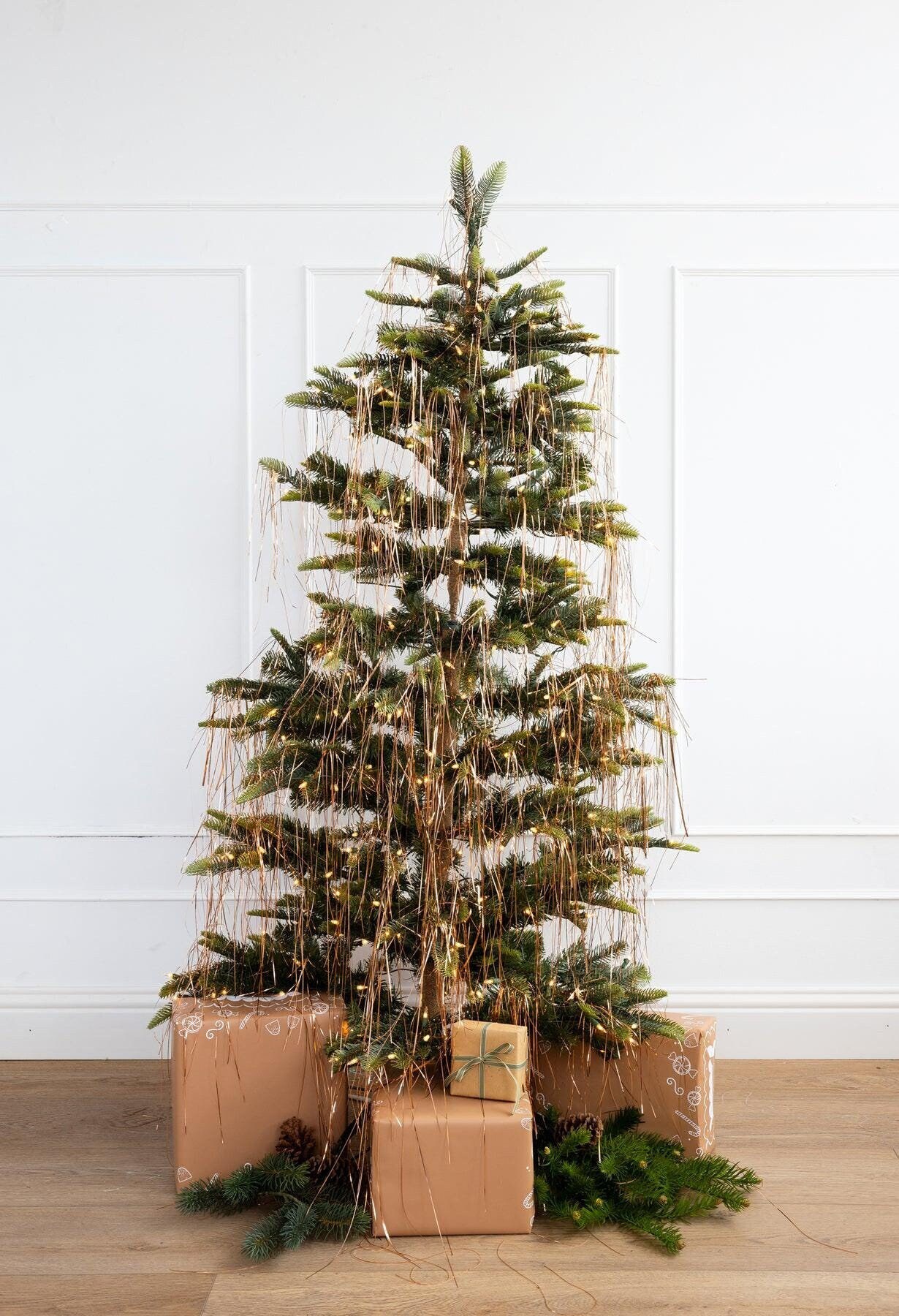 Bronze Tinsel Icicle Strands for Christmas Tree Trimmings Hanging Shiny ...