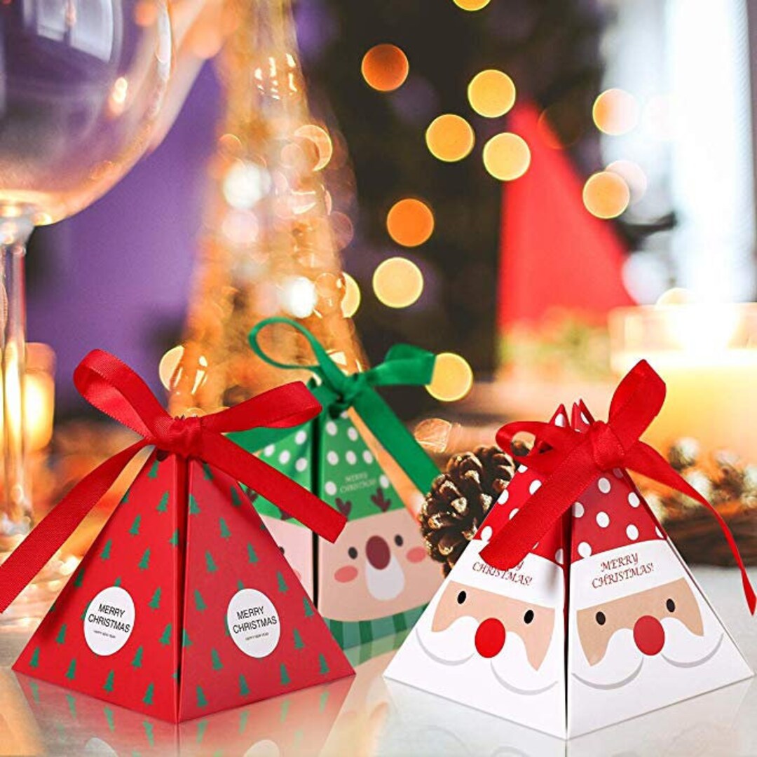 Christmas Candy Boxes Sweet Bags Party Favor Foldable Box Merry ...