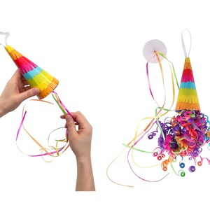 Streamers Popper Hanging Pull String Confetti Cones Colorful Rainbow ...