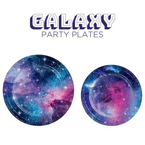Galaxy Paper Plate Set Stars Planets Universe Outer Space Tableware ...
