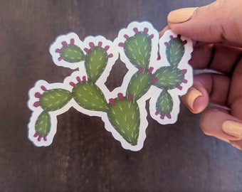 Prickly Pear Cactus Vinyl Sticker, Prickly Pear Sticker, Cactus Sticker ...