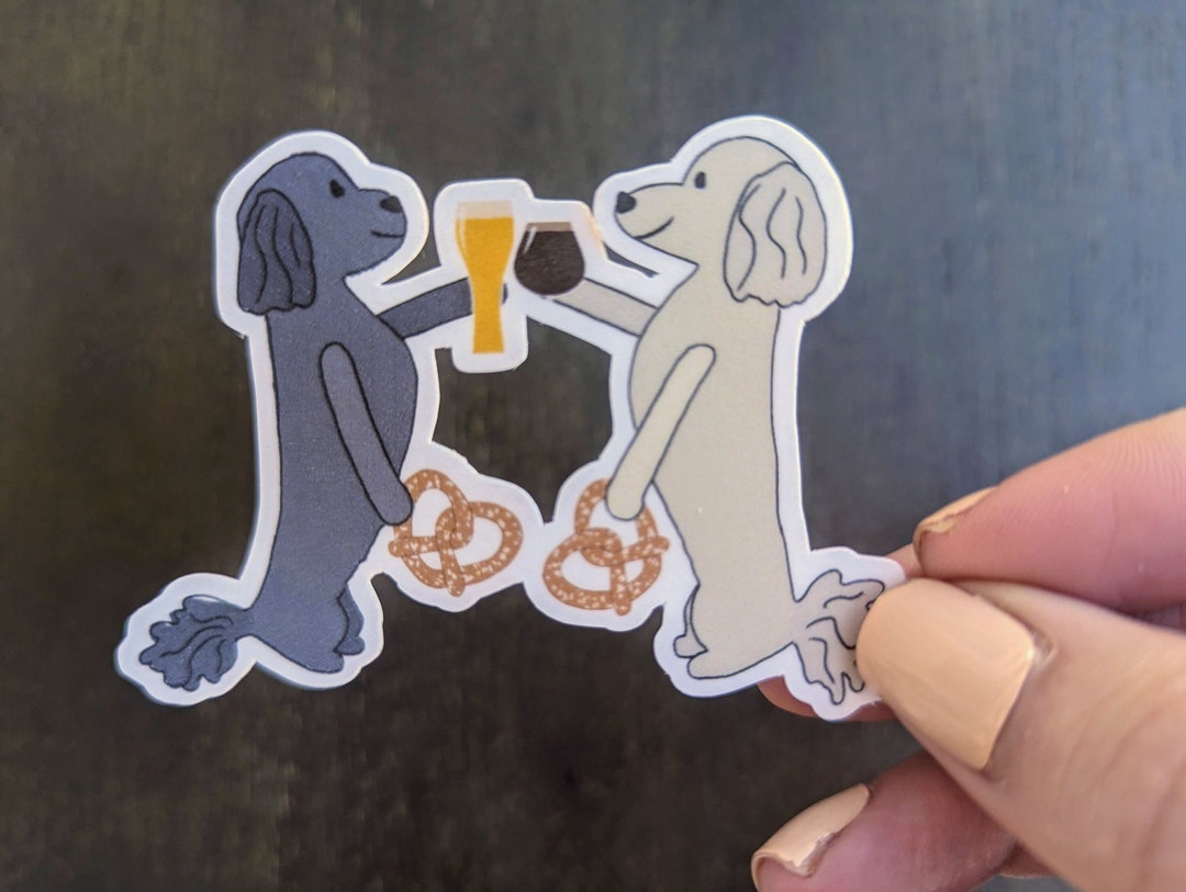 Cheers Dogs, Beer and Pretzels Sticker - Etsy