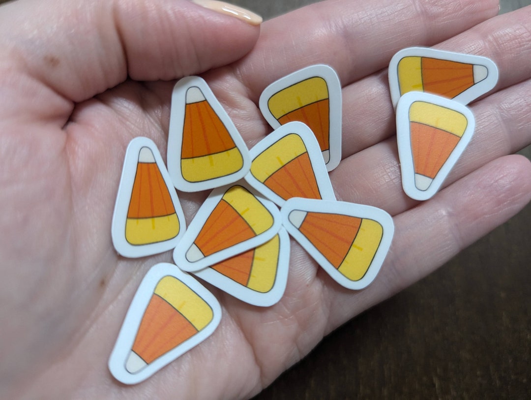 Mini Halloween Candy Corn Sticker, Spooky Art Collection, Bundle of 10 ...