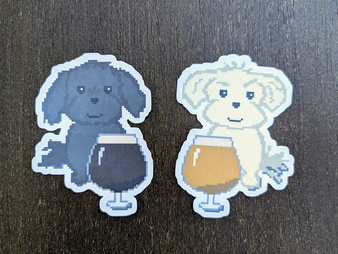 Pixel Pups and Pints, Shih Tzu Brothers and Beer Sticker - Etsy