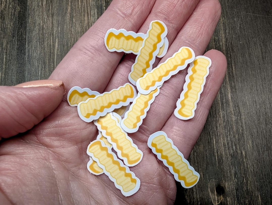 Mini Fries Sticker Pack, Crinkle Cut French Fry Art, Bundle of 10 - Etsy