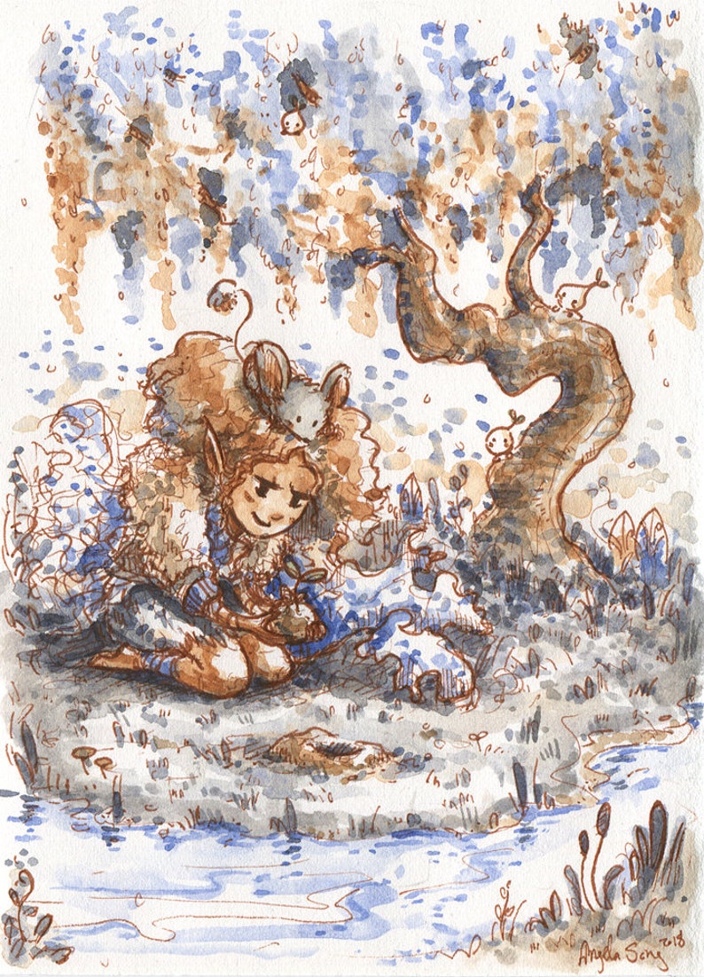 Little Dryad Original Painting | Etsy