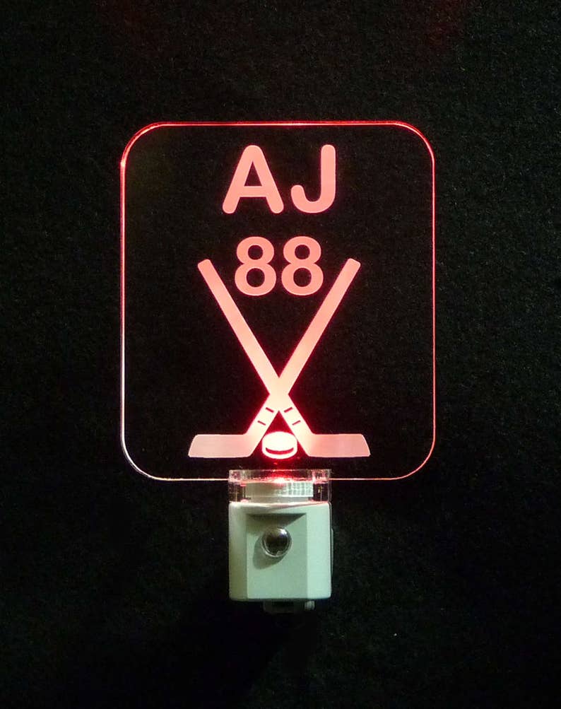 Hockey Night Light -personalized LED Lamp - Gift 3/8" Acrylic - Etsy