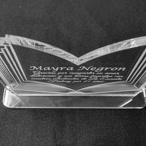 Personalized Plaque With Book Designed Laser Engraved Acrylic Award - Etsy