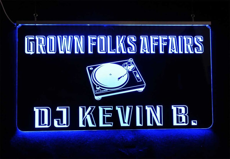 Personalized LED DJ Sign Design Your Own Lighted Sign Man - Etsy