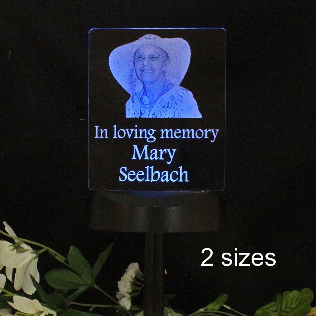 Personalized Solar Light Memorial Marker With Photo Engraving - Unique ...