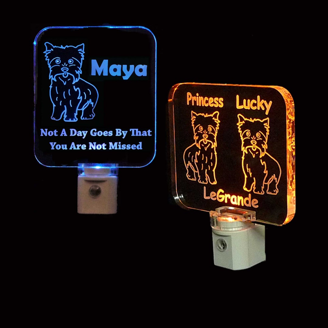 Personalized Yorkie, Yorkshire Terrier LED Night Light, Kids Gift ...
