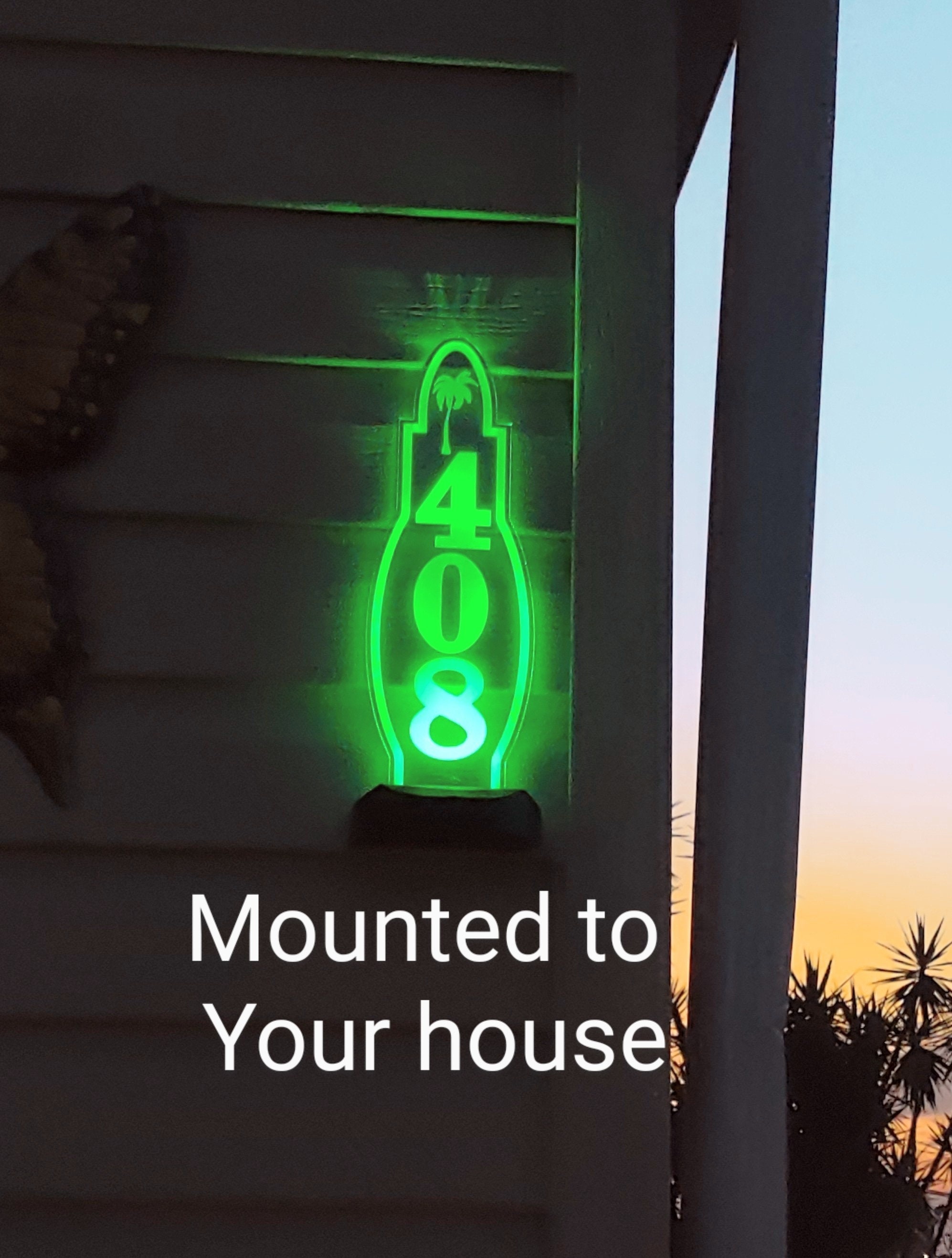 Custom Solar Address Sign: LED Acrylic Yard Sign - Etsy
