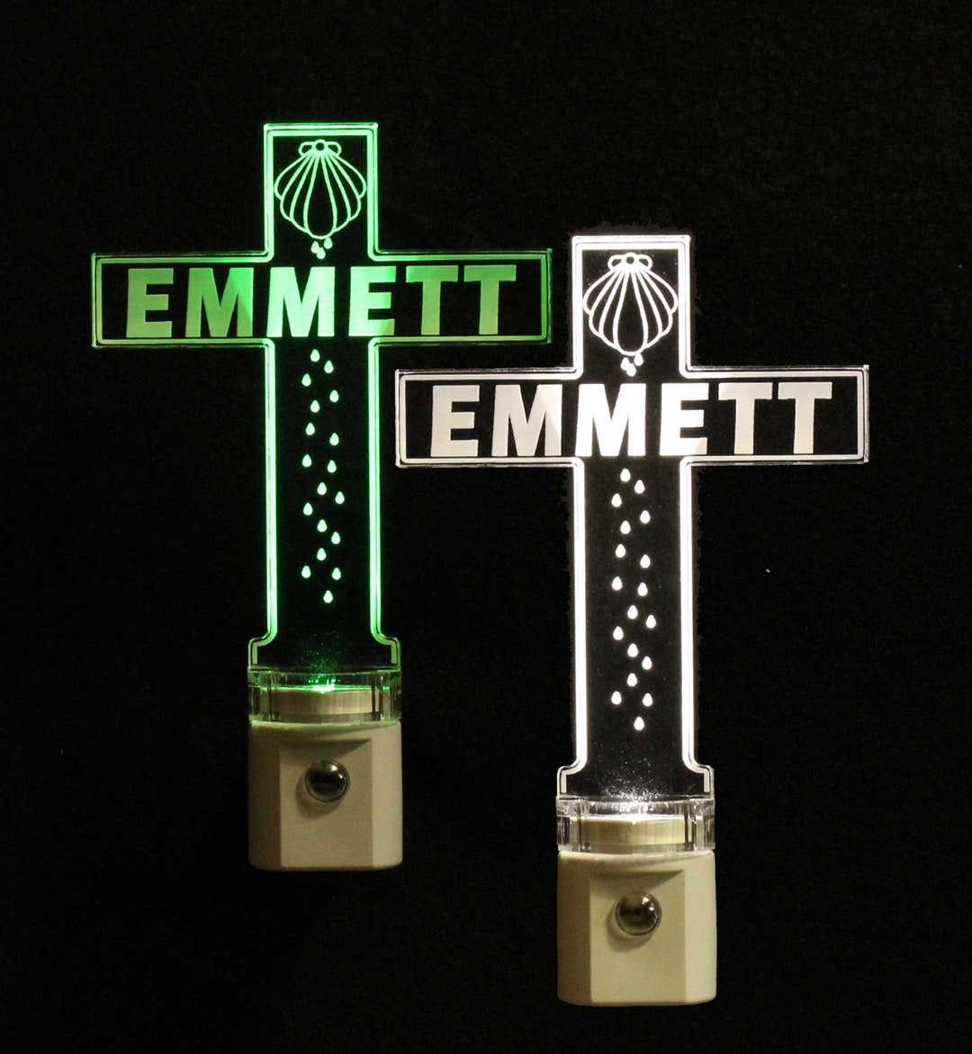 Personalized Christian Cross LED Christian Night Light - Religious Lamp ...