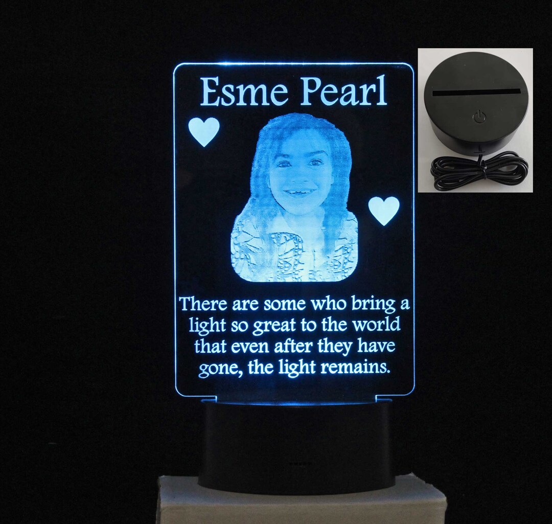 Personalized Sympathy Gift, Photo Night Light, Lighted Memorial Plaque ...