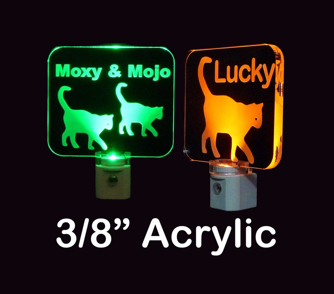 Personalized Kitty Cat LED Night Light: Handmade Acrylic Kids Lamp - Etsy
