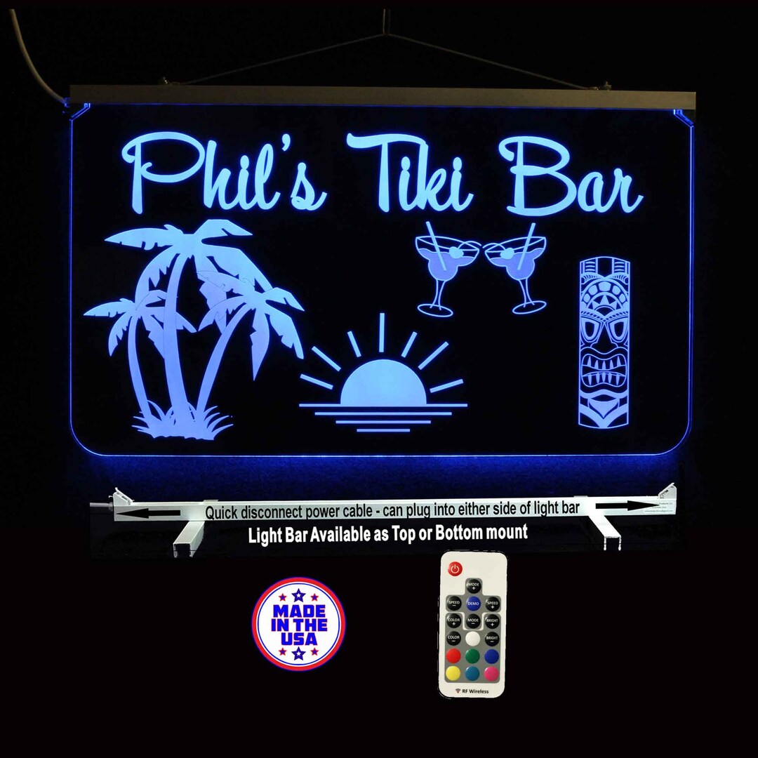 Tiki Bar Decor, Personalized Tiki Bar Sign, Man Cave Sign, Garage Sign ...
