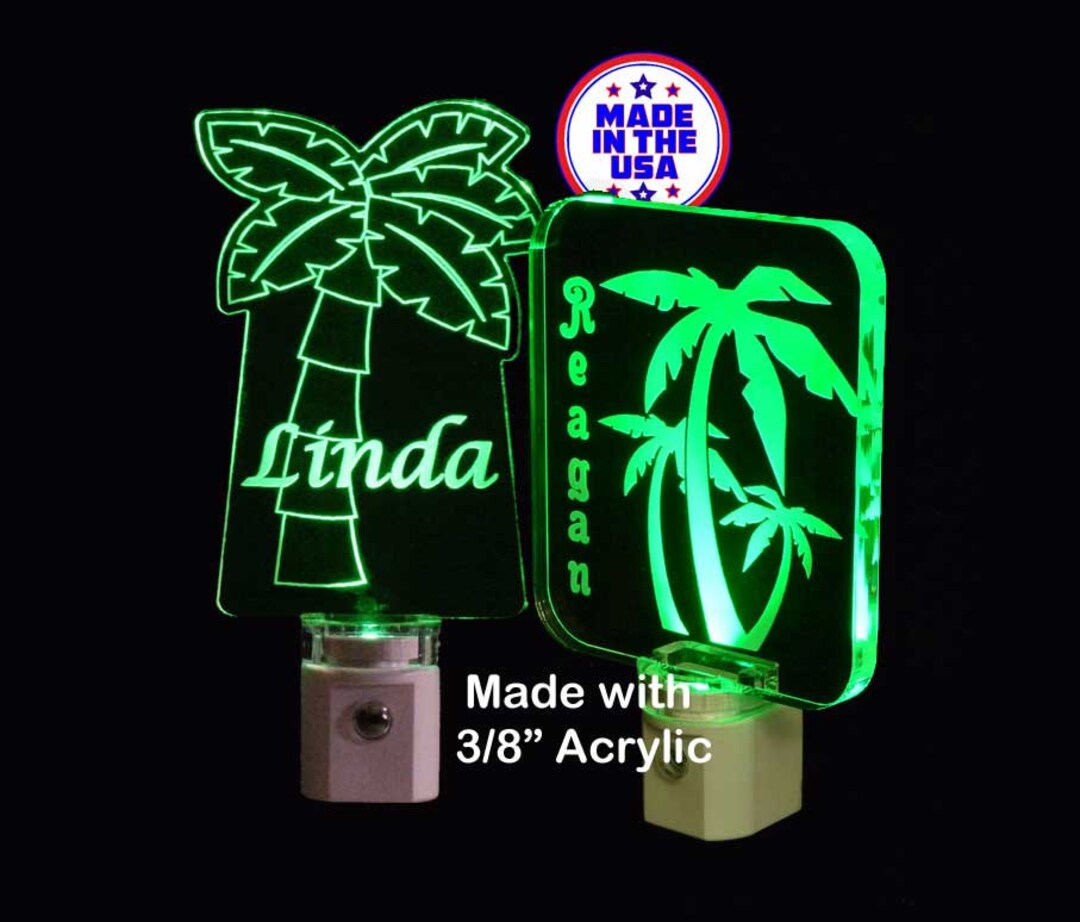 Personalized Palm Tree LED Night Light - Palm Trees, Lamp, Girls Gifts ...