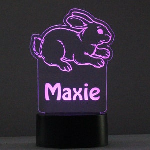 Personalized Kids Bunny Rabbit LED Night Light - Custom LED Sign ...