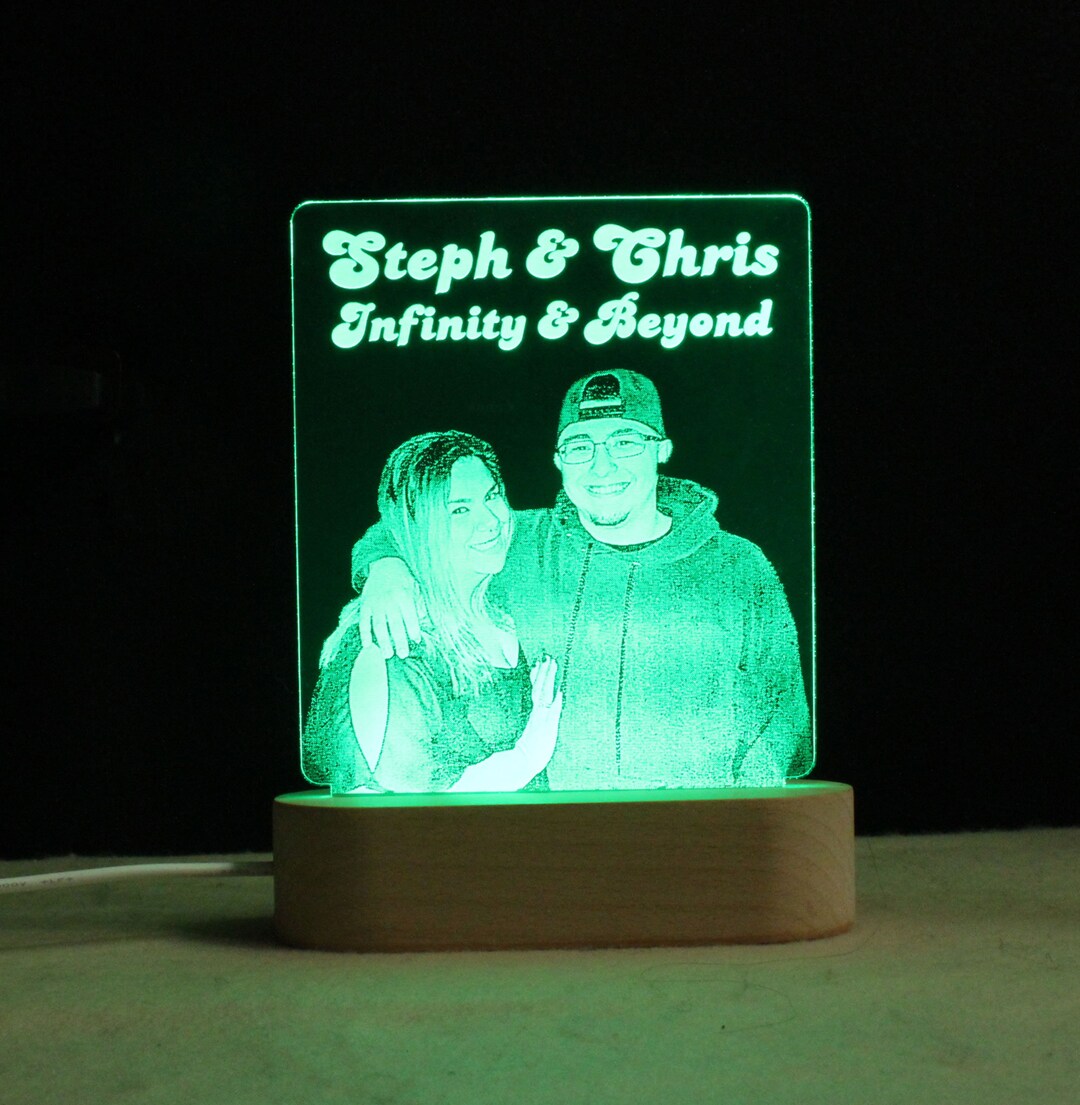Personalized LED Sign Photo Etched - Multicolor Light, USB/110V ...