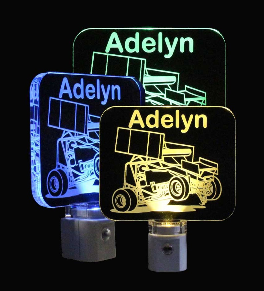 Sprint Car Personalized Night Light, Racecar Lamp, Boys Gifts, Baby ...