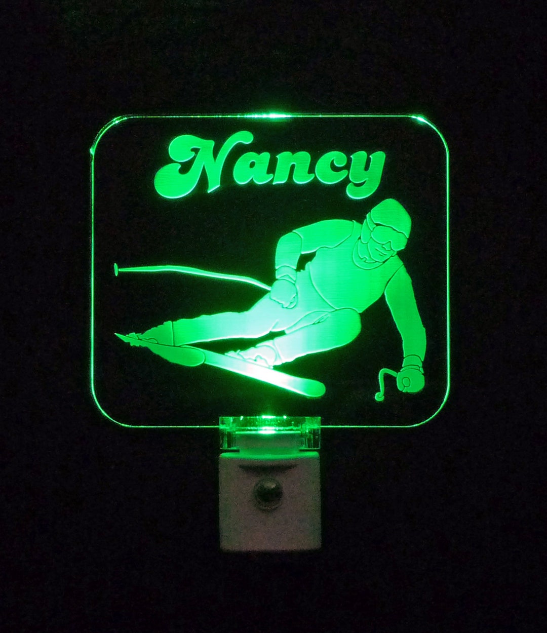 Skier Night Light, Custom Night Light, Skier LED Light, Skiing, Winter ...
