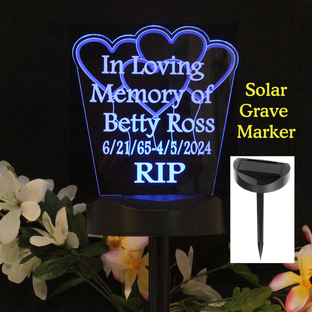 Outdoor Memorial Garden Lighting - Custom Solar Light for Graves ...