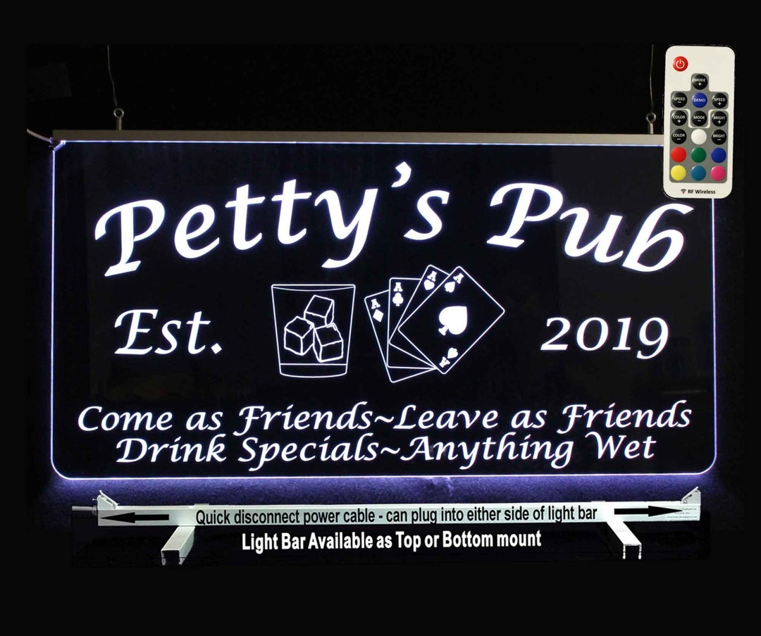 Personalized Bar Sign: Custom LED Man Cave Garage Decor - Etsy