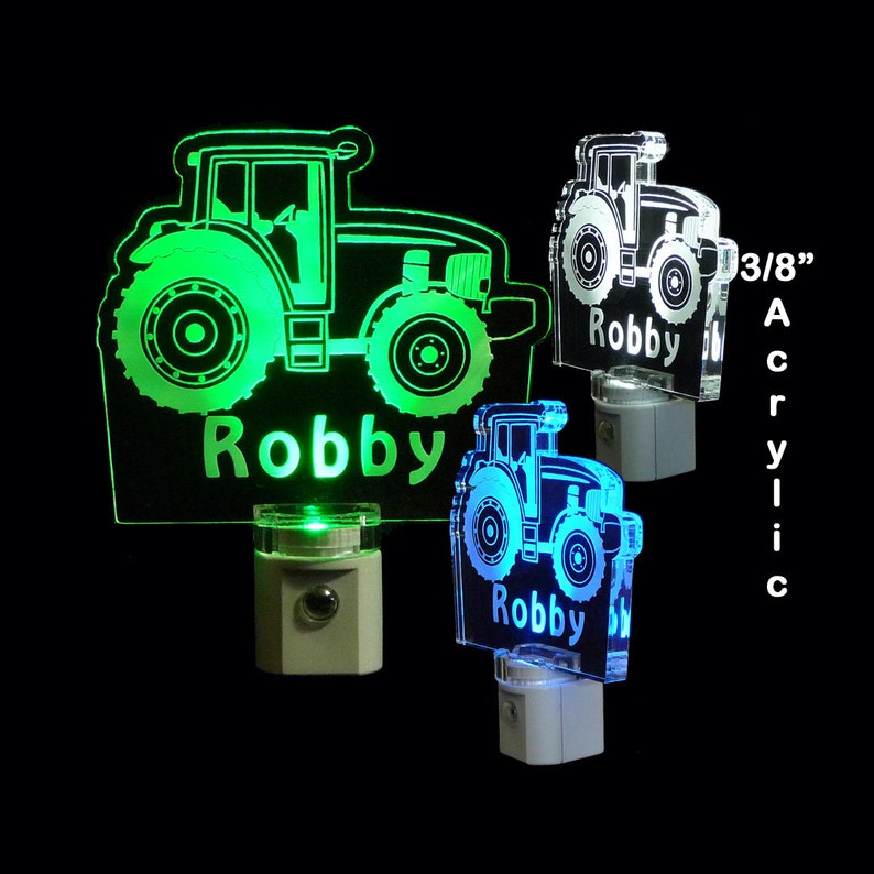 Kids Tractor Night Light Personalized Lamp Nursery Baby | Etsy