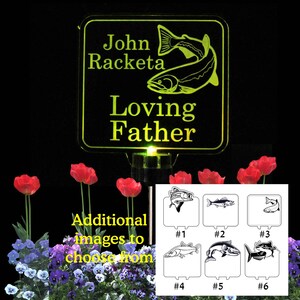 Personalized Trout Solar Light Fish Light Grave Marker - Etsy