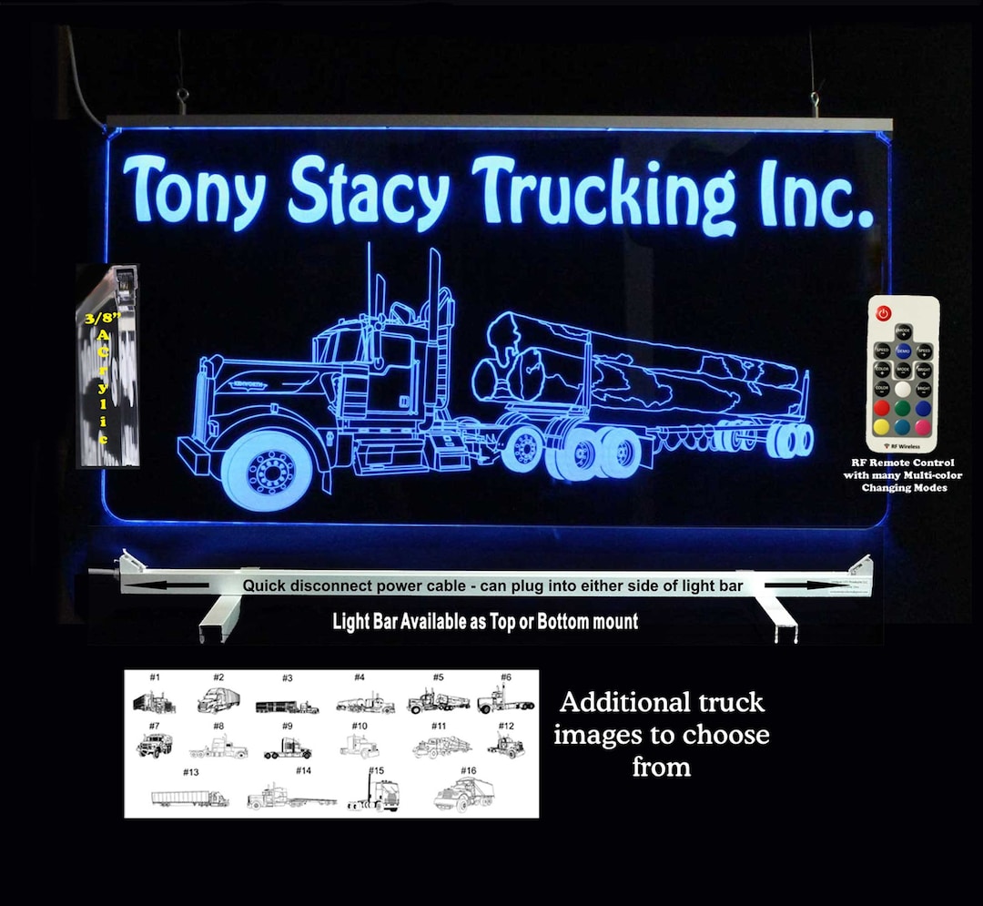 Personalized Logging Truck LED Neon Sign: Multi-color Garage Decor - Etsy