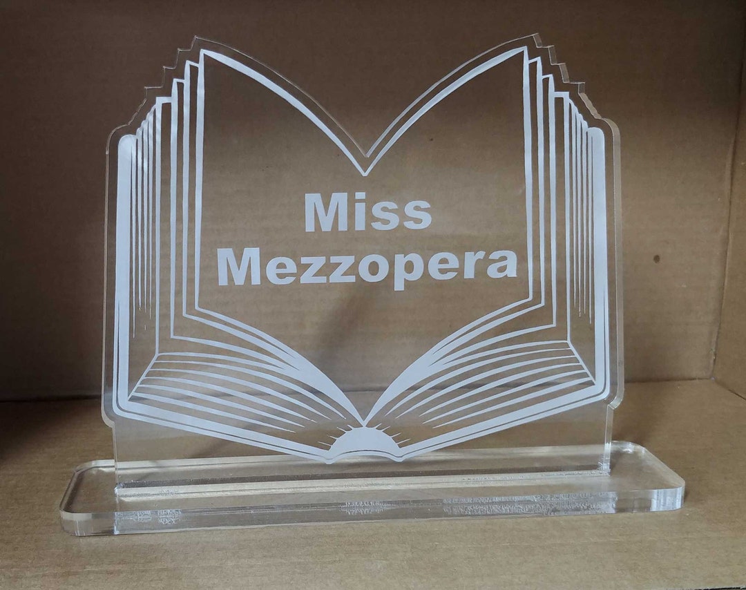 Personalized Plaque With Book Designed Laser Engraved Acrylic Award - Etsy