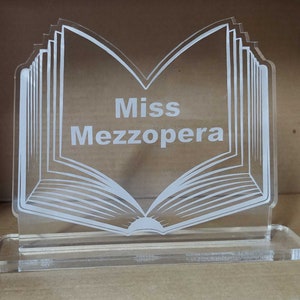 Personalized Plaque With Book Designed Laser Engraved Acrylic Award - Etsy