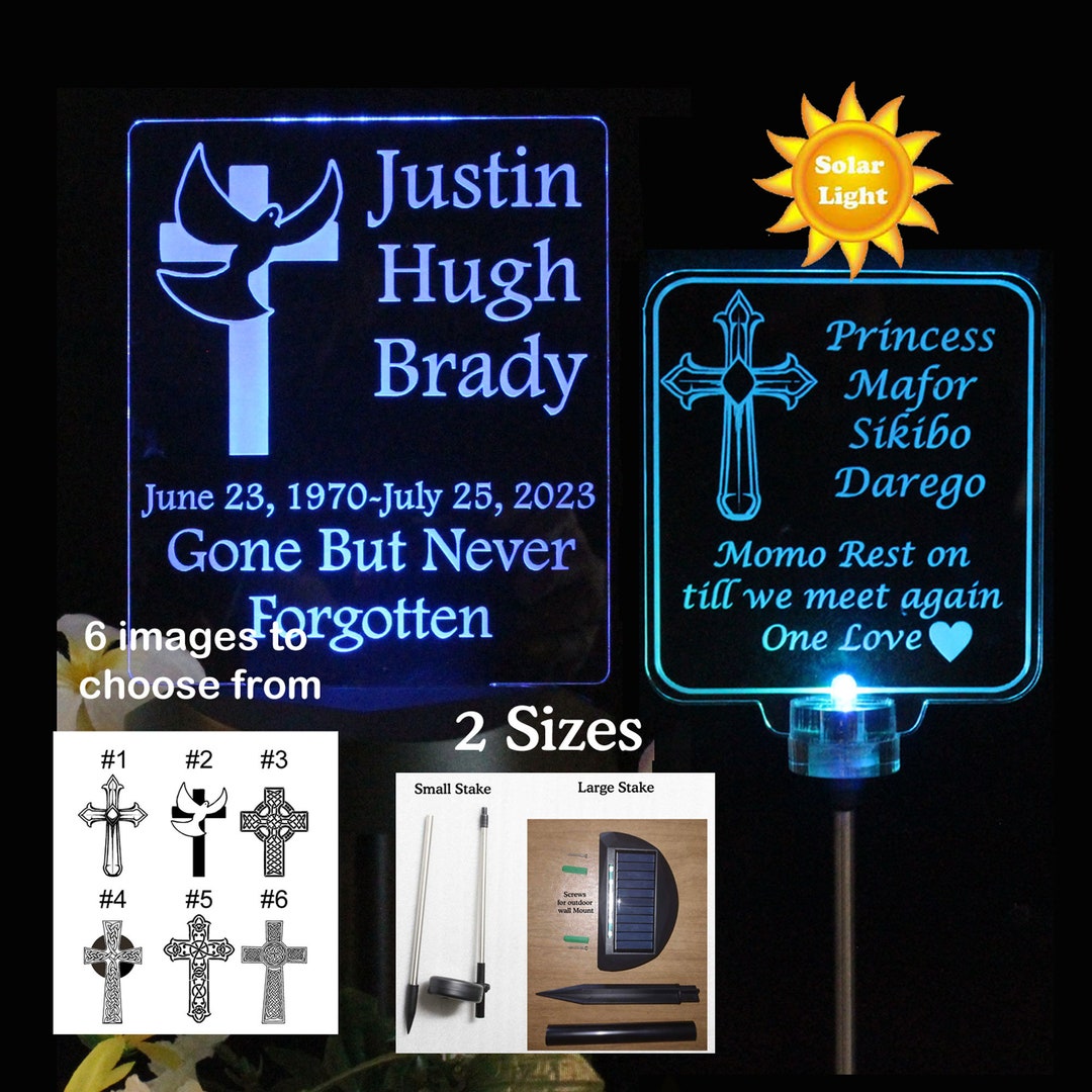 Personalized Cross Dove Solar Memorial Plaque: Loss of Mother Sympathy ...