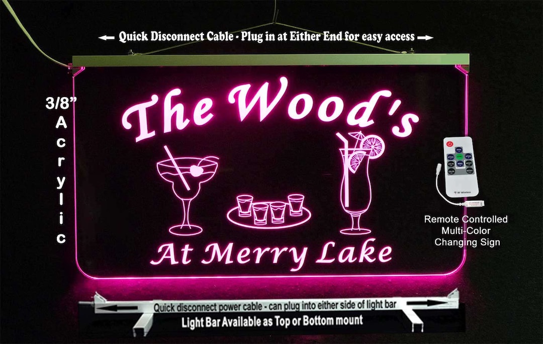 Custom LED Bar Sign for Mom & Dad, Personalized Gift for Grandparents ...