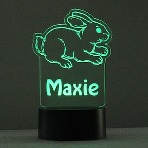 Personalized Kids Bunny Rabbit LED Night Light - Custom LED Sign ...