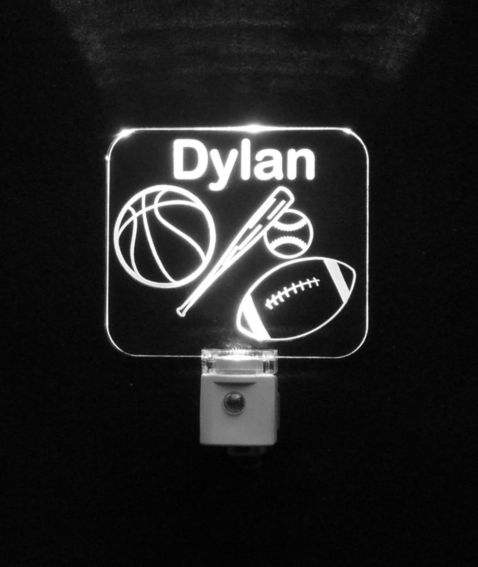 Personalized Sports LED Night Light Baseball Basketball - Etsy
