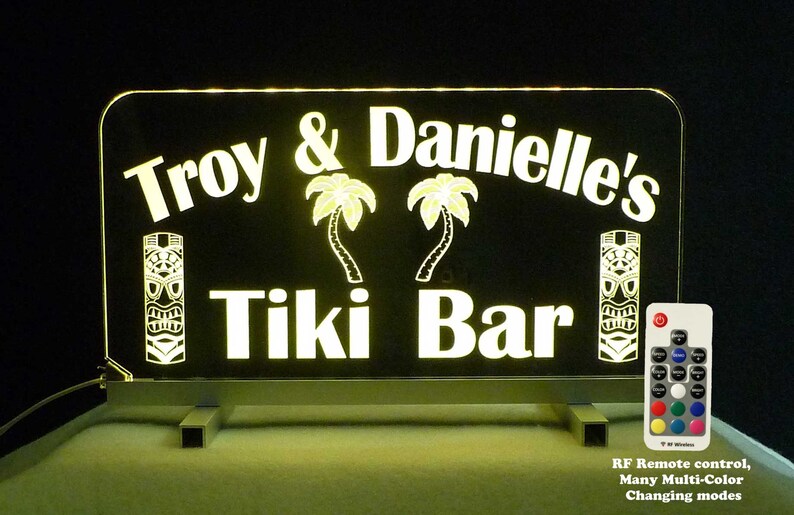 Tiki Bar Decor Personalized LED Tiki Bar Sign Man Cave Sign | Etsy