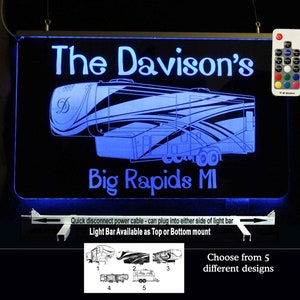 Personalized RV Sign, 5th Wheel Rv Sign, Custom Edge Lit Sign, Gift for ...