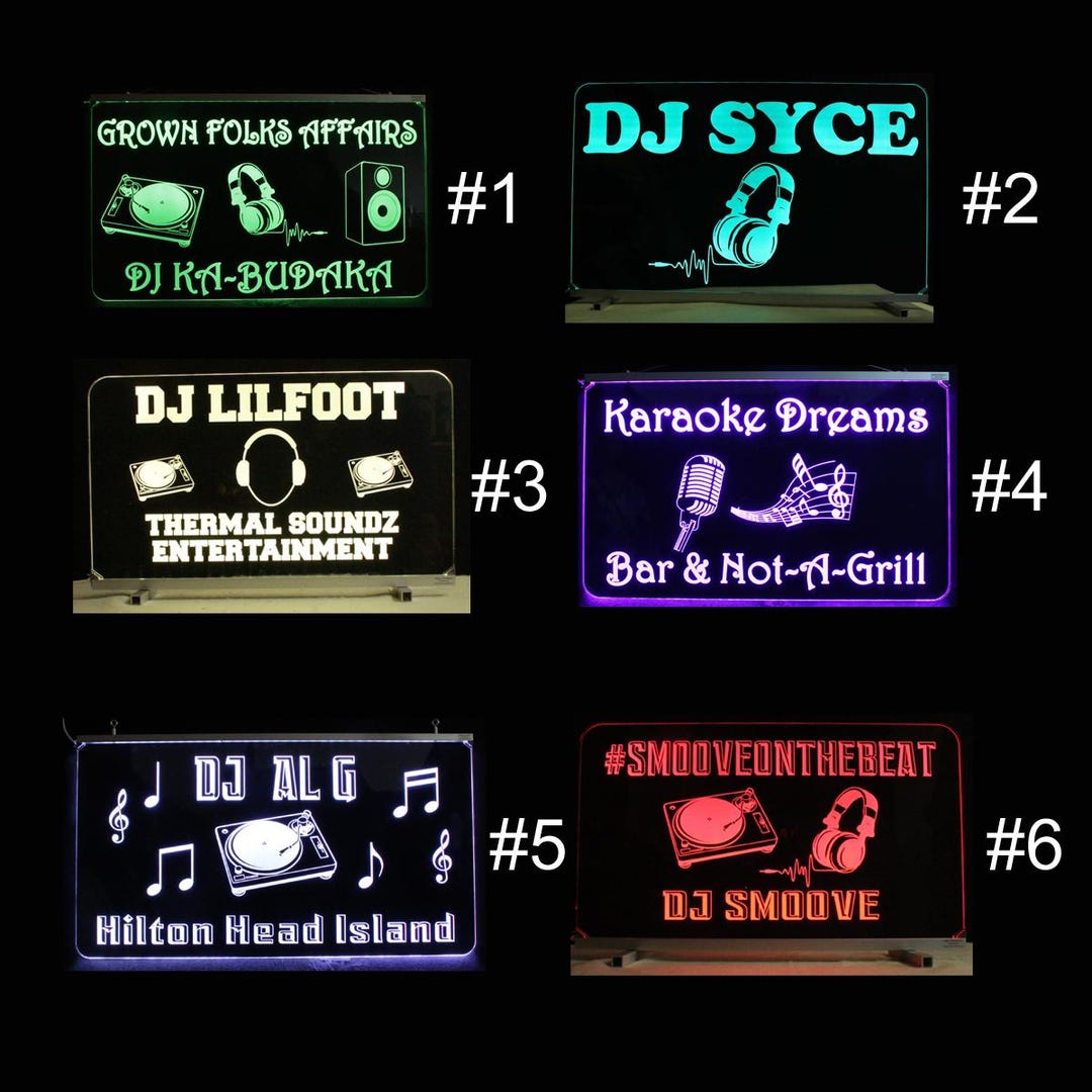 Custom LED DJ Sign: Multi-color Lighted Business Sign - Etsy