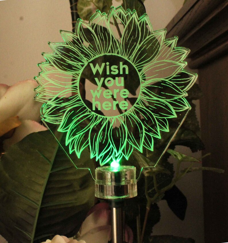 Memorial Plaque Personalized Sunflower Custom Solar Light - Etsy